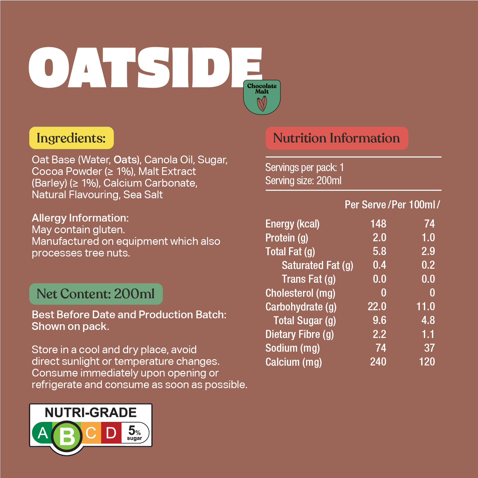 OATSIDE Chocolate Malt Oat Milk | Ready to Drink Oat Milk Coffee ...