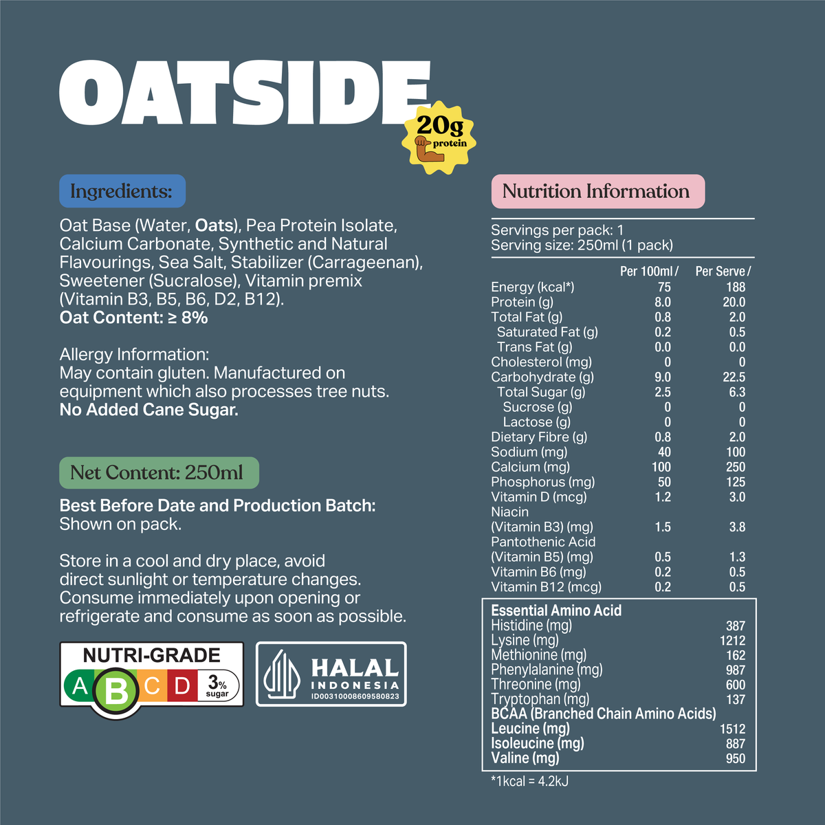 OATSIDE Chocolate Protein Oat Milk Drink 250ml x 24 (Exp: Dec 2025) – Oatside SG
