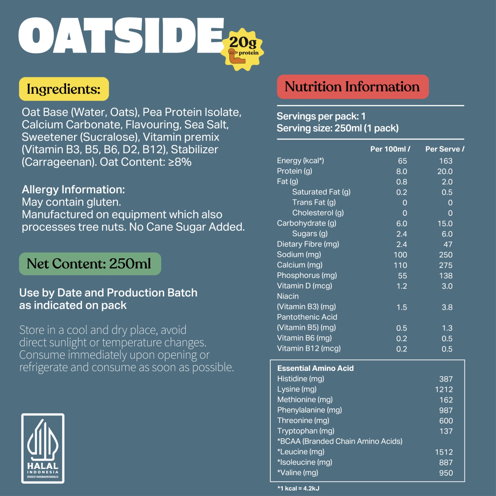 OATSIDE Chocolate Protein Oat Milk Drink 250ml x 24 (Exp: Dec 2025) – Oatside SG